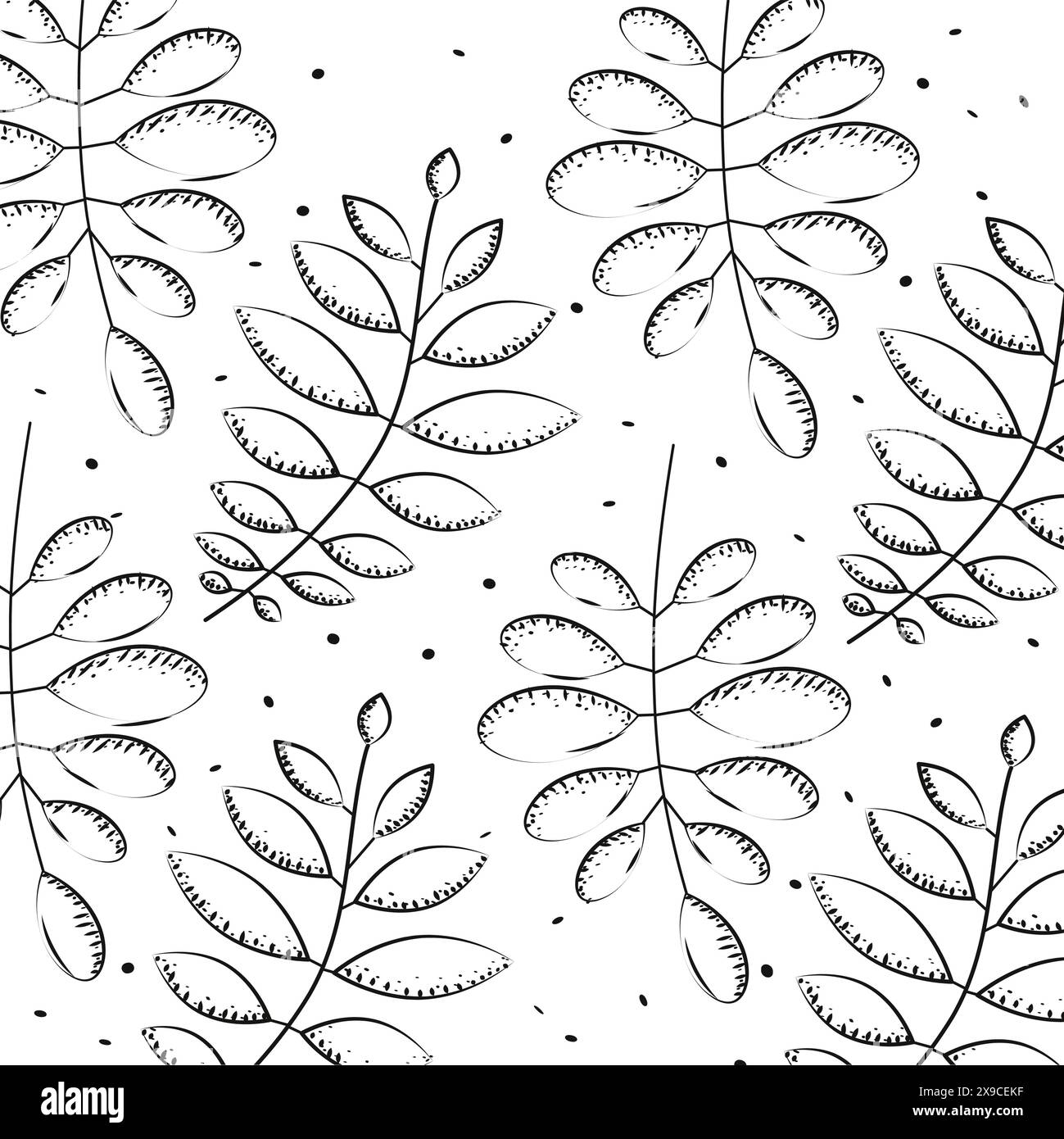 Leaves sketch icons Pattern background Vector Stock Vector Image & Art ...
