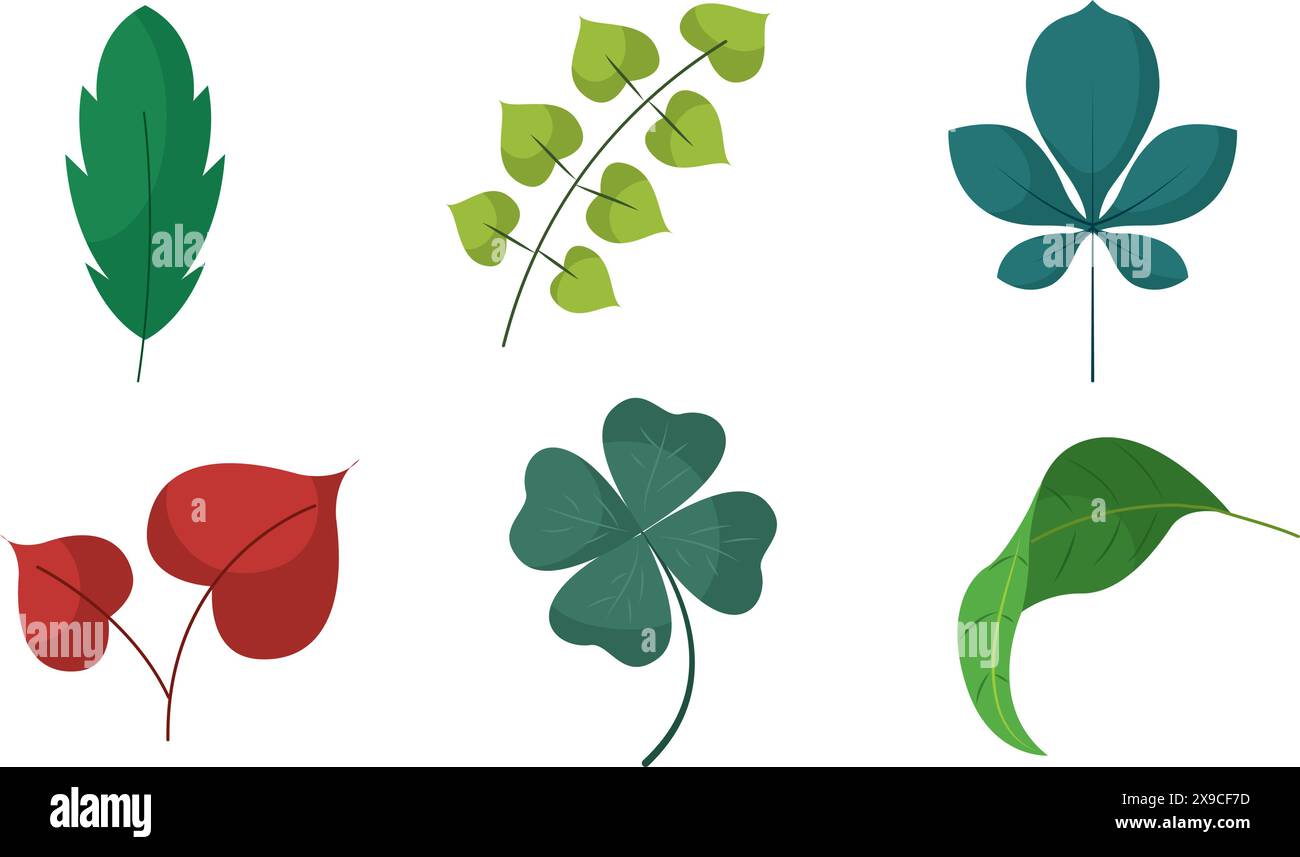 Colored leaves Icons set Vector Stock Vector Image & Art - Alamy
