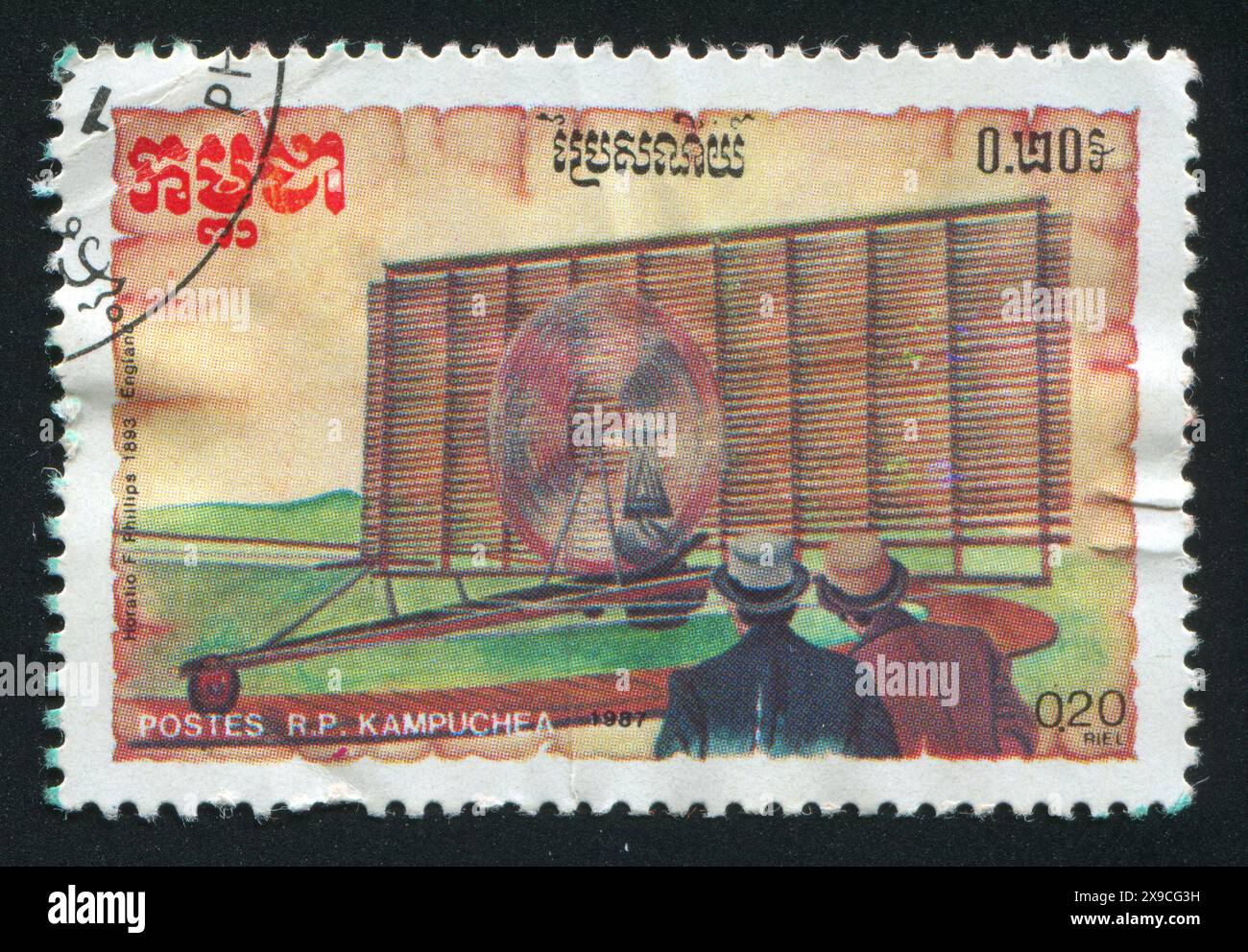 CAMBODIA - CIRCA 1987: stamp printed by Cambodia, shows Early Aircraft ...