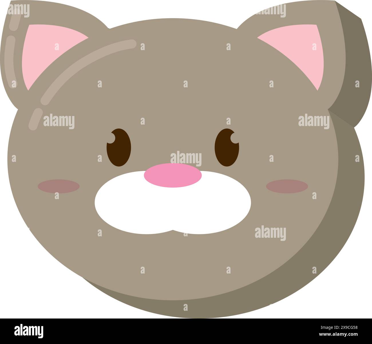 Cute kawaii cat animal character emoticon Vector illustration Stock ...