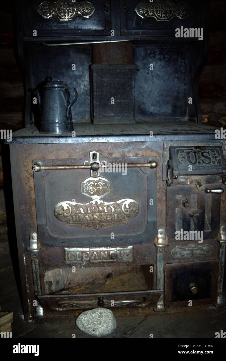 Antique wood burning stoves Stock Photo - Alamy
