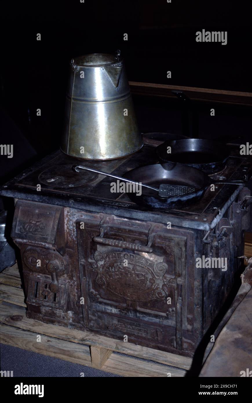 Antique wood burning stoves Stock Photo - Alamy