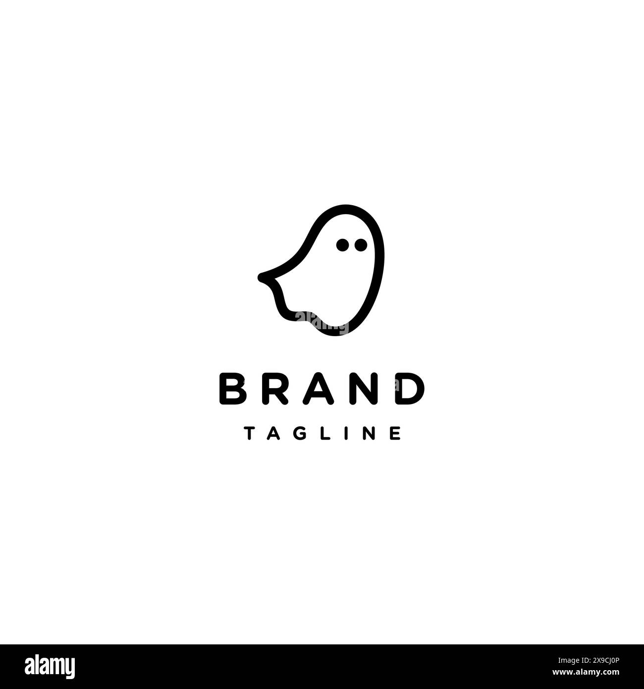 Simple Cute Flying Ghost Logo Design. Cute Little Ghost Icons Flying ...