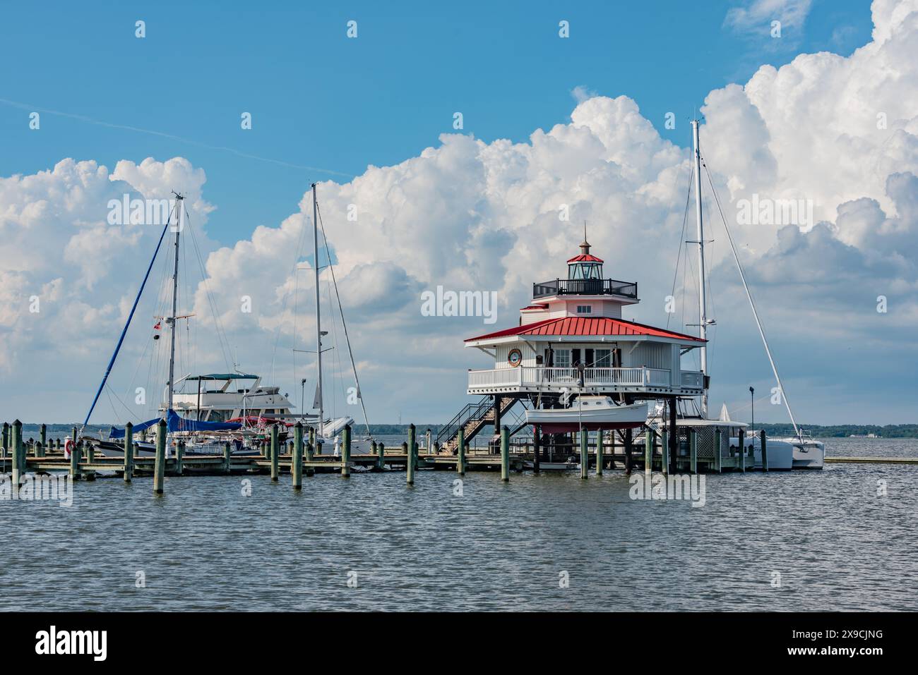 Clouds Building over the Choptank River Lighthouse, Cambridge MD USA ...