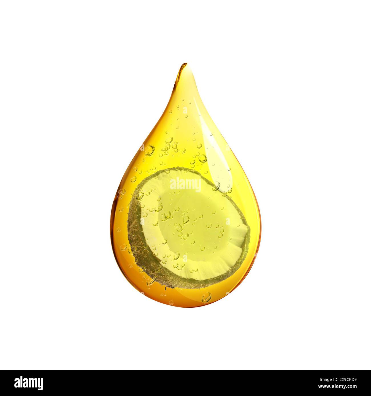 Cooking oil drop with coconut inside isolated on white Stock Photo - Alamy