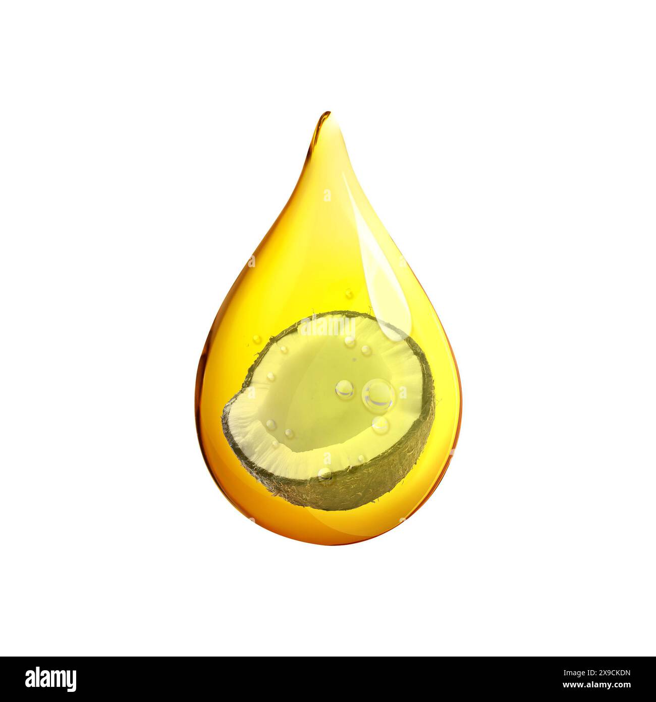 Cooking oil drop with coconut inside isolated on white Stock Photo - Alamy