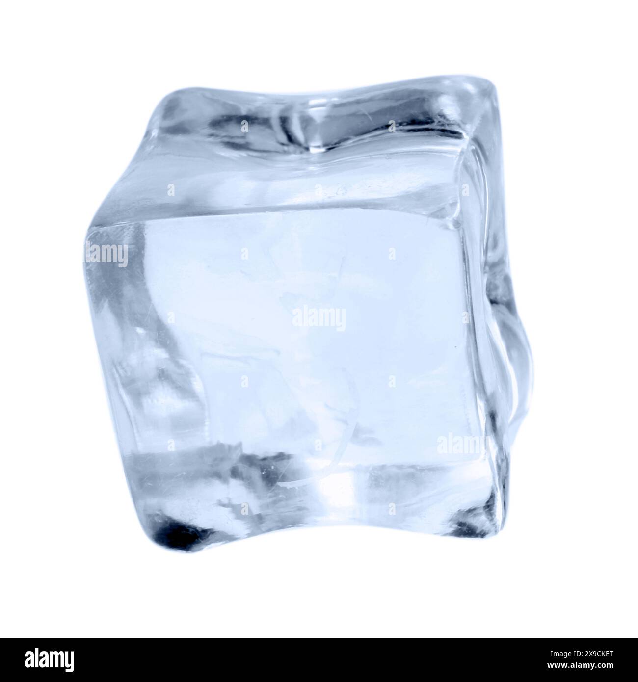 One crystal clear ice cube isolated on white Stock Photo - Alamy