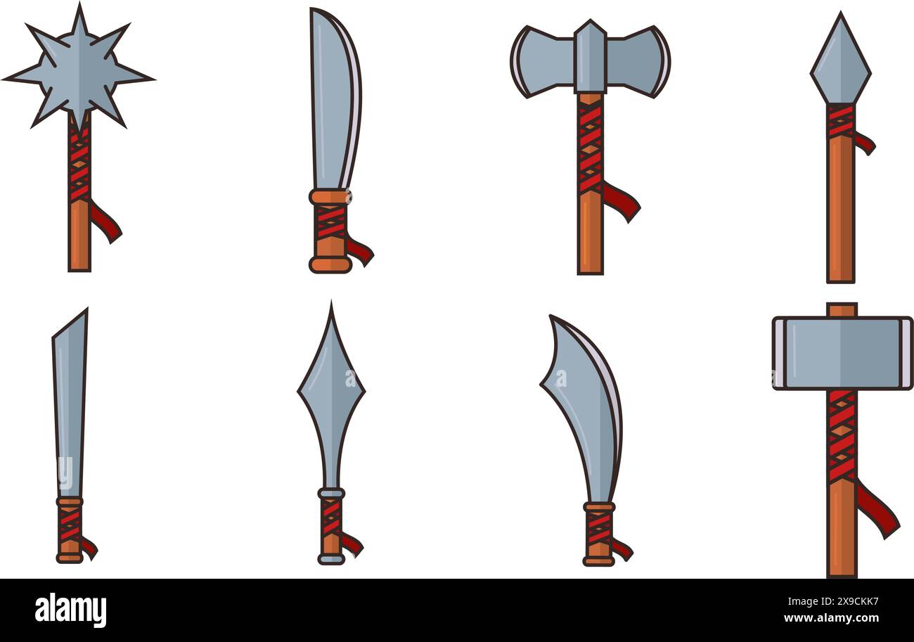 Set of medieval weapons icons Vector Stock Vector Image & Art - Alamy