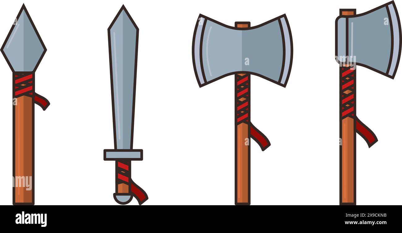 Set of medieval weapons icons Vector Stock Vector Image & Art - Alamy