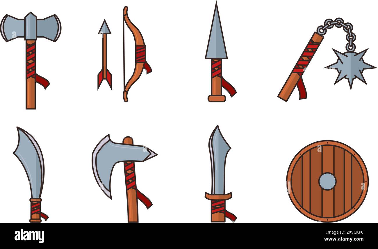 Set of medieval weapons icons Vector Stock Vector Image & Art - Alamy