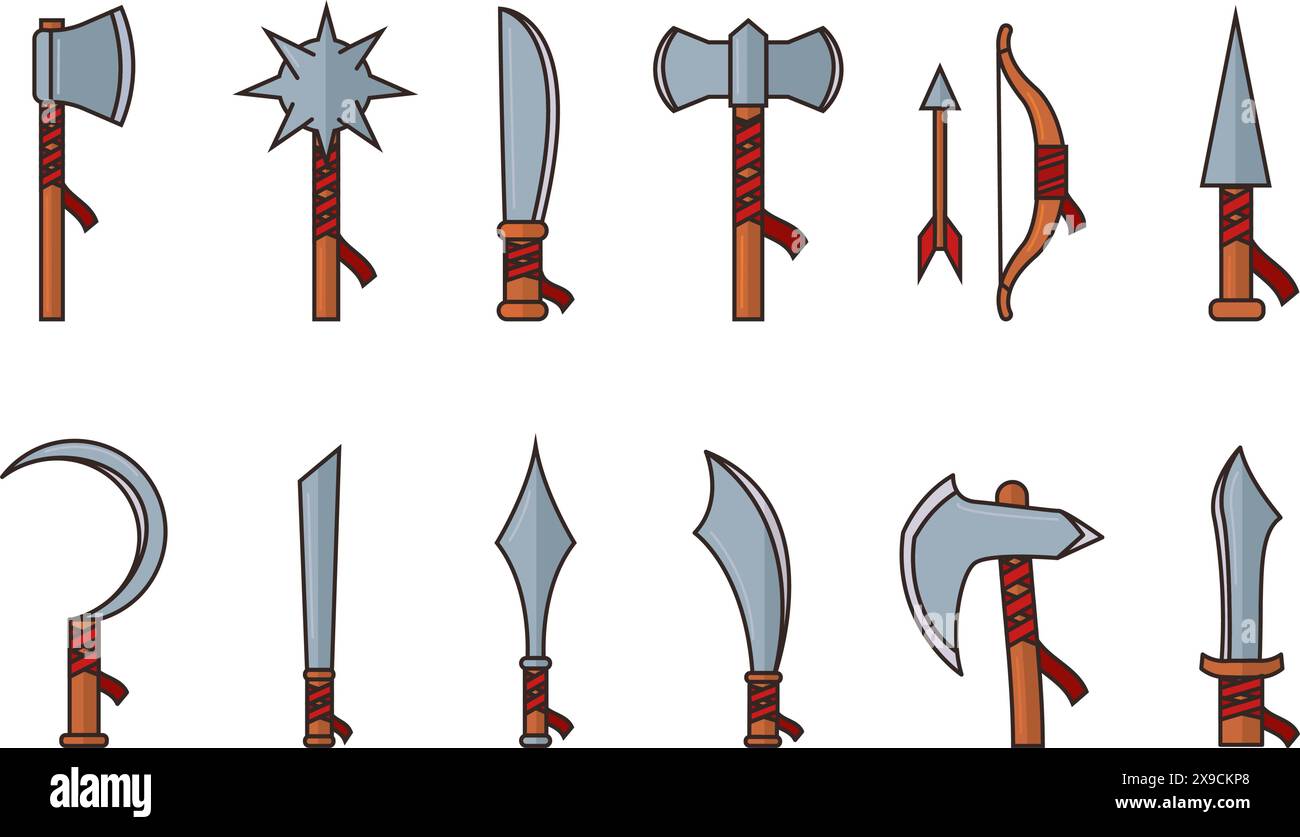 Set of medieval weapons icons Vector Stock Vector Image & Art - Alamy