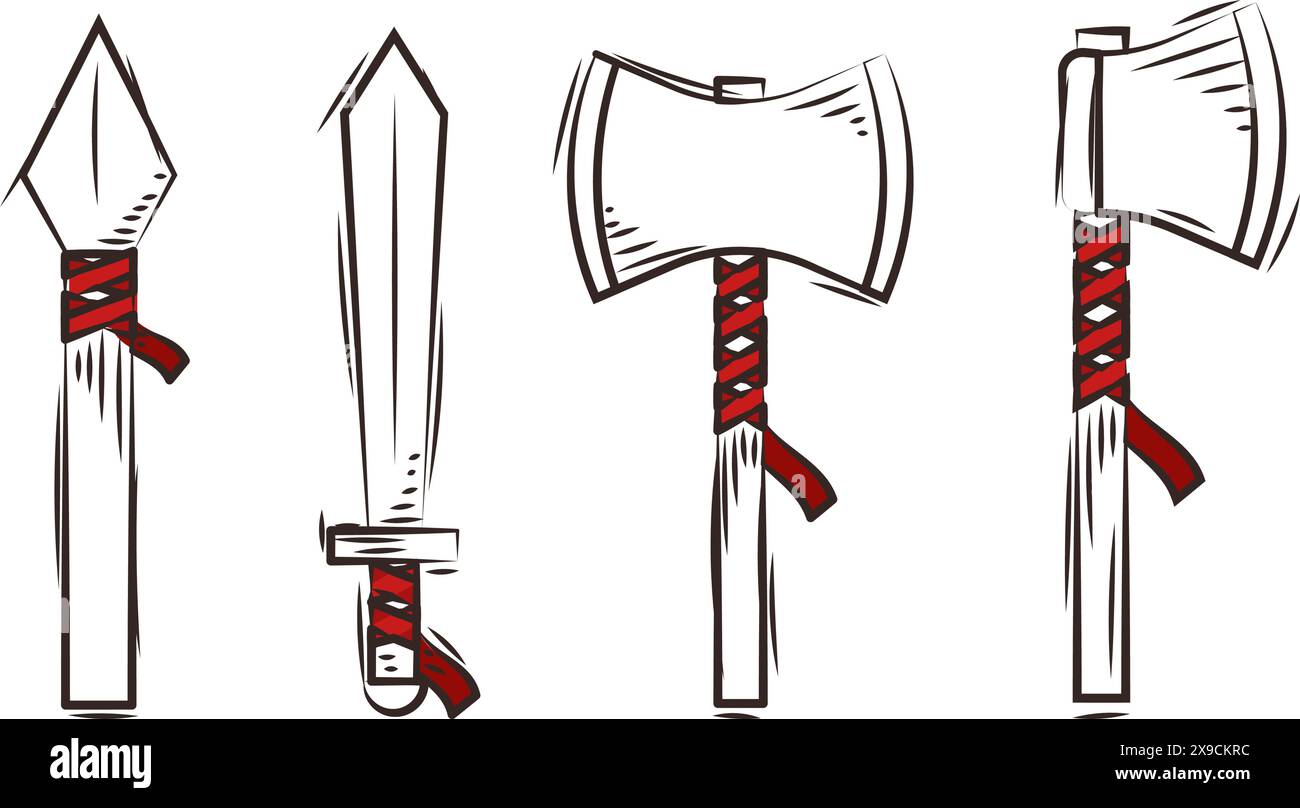 Set of medieval weapons icons Vector Stock Vector Image & Art - Alamy
