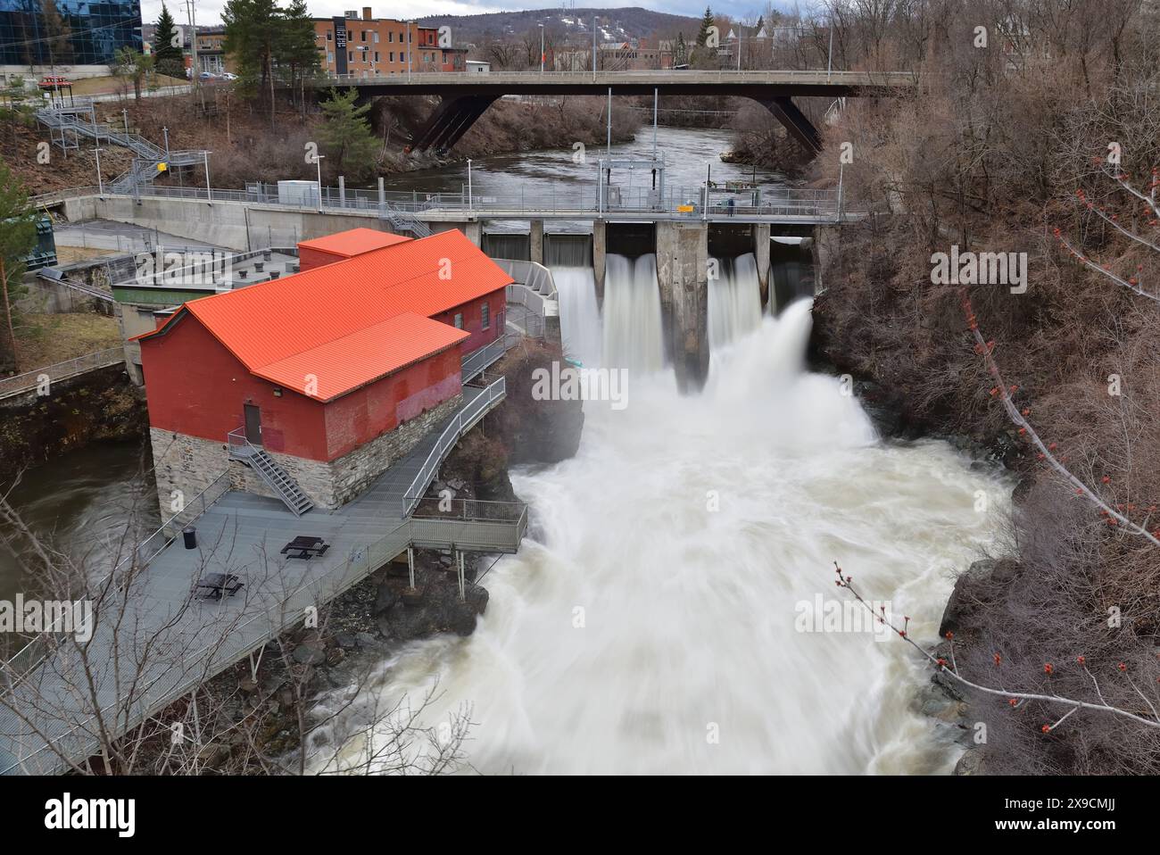 Magog river rushing water long exposure Frontenac hydroelectric power ...