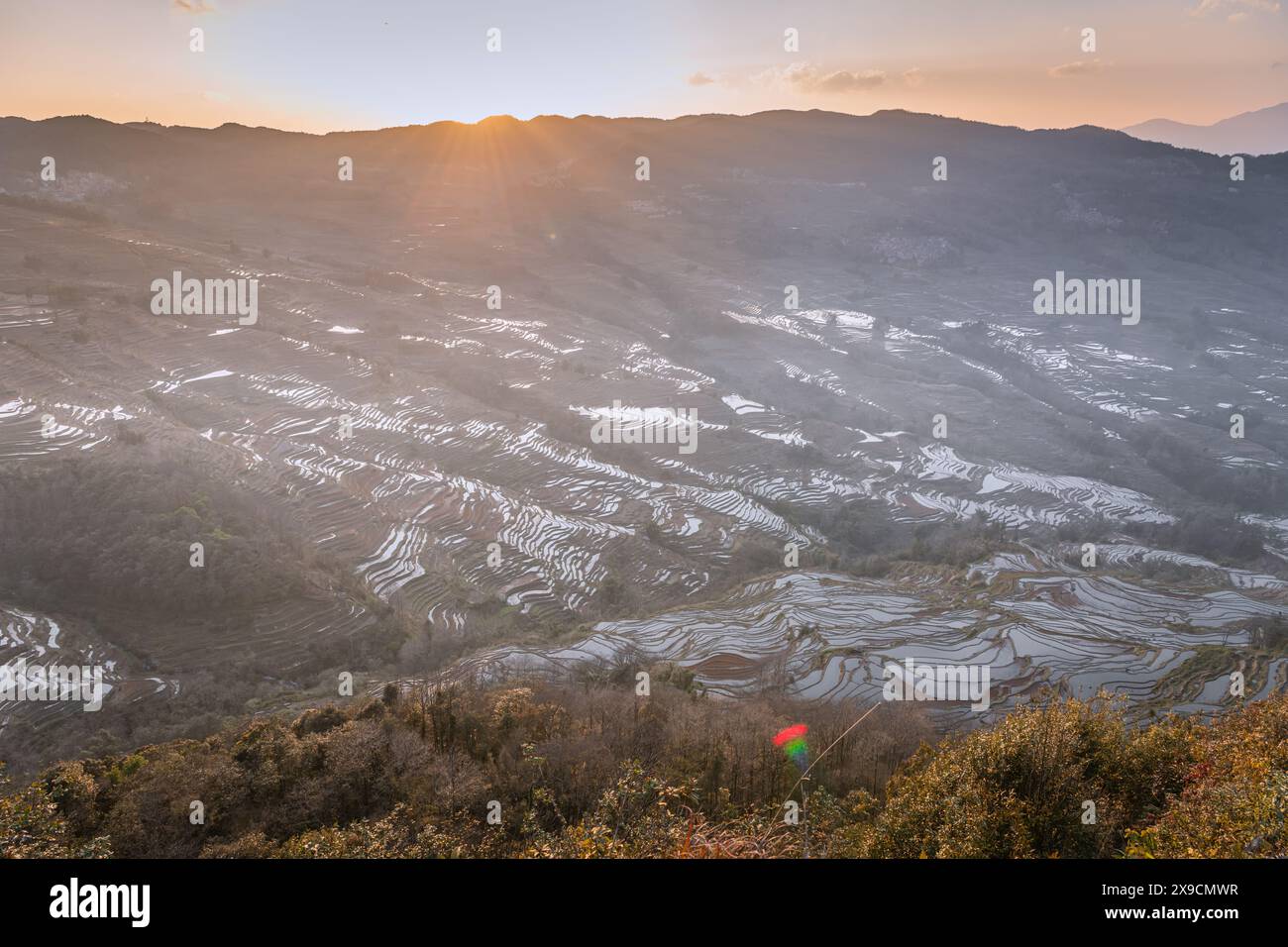 Yuanyang rice terrace from Bada scenic area in Yunnan province, China ...