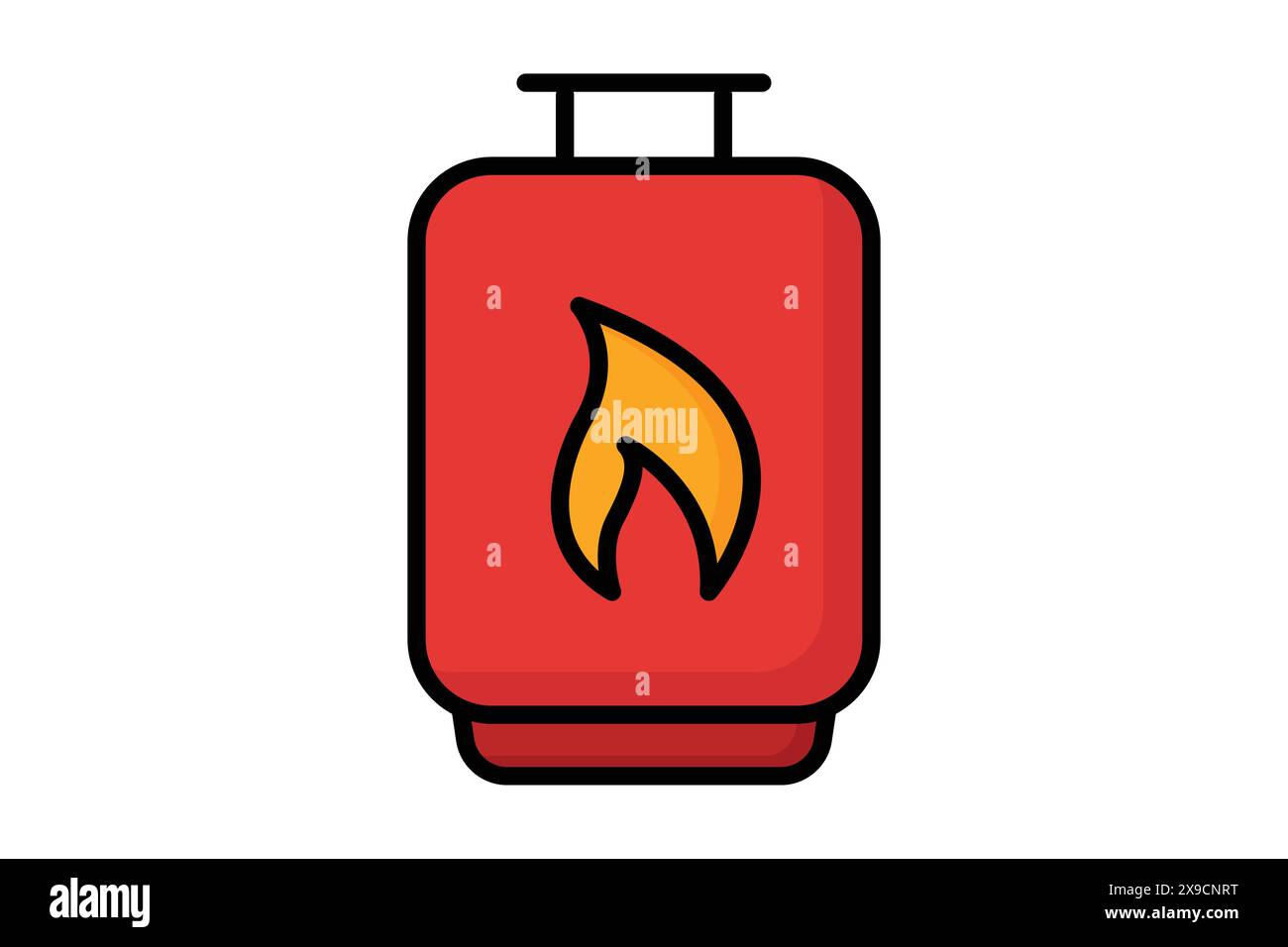 Propane icon. gas cylinder with fire. icon related to utilities ...