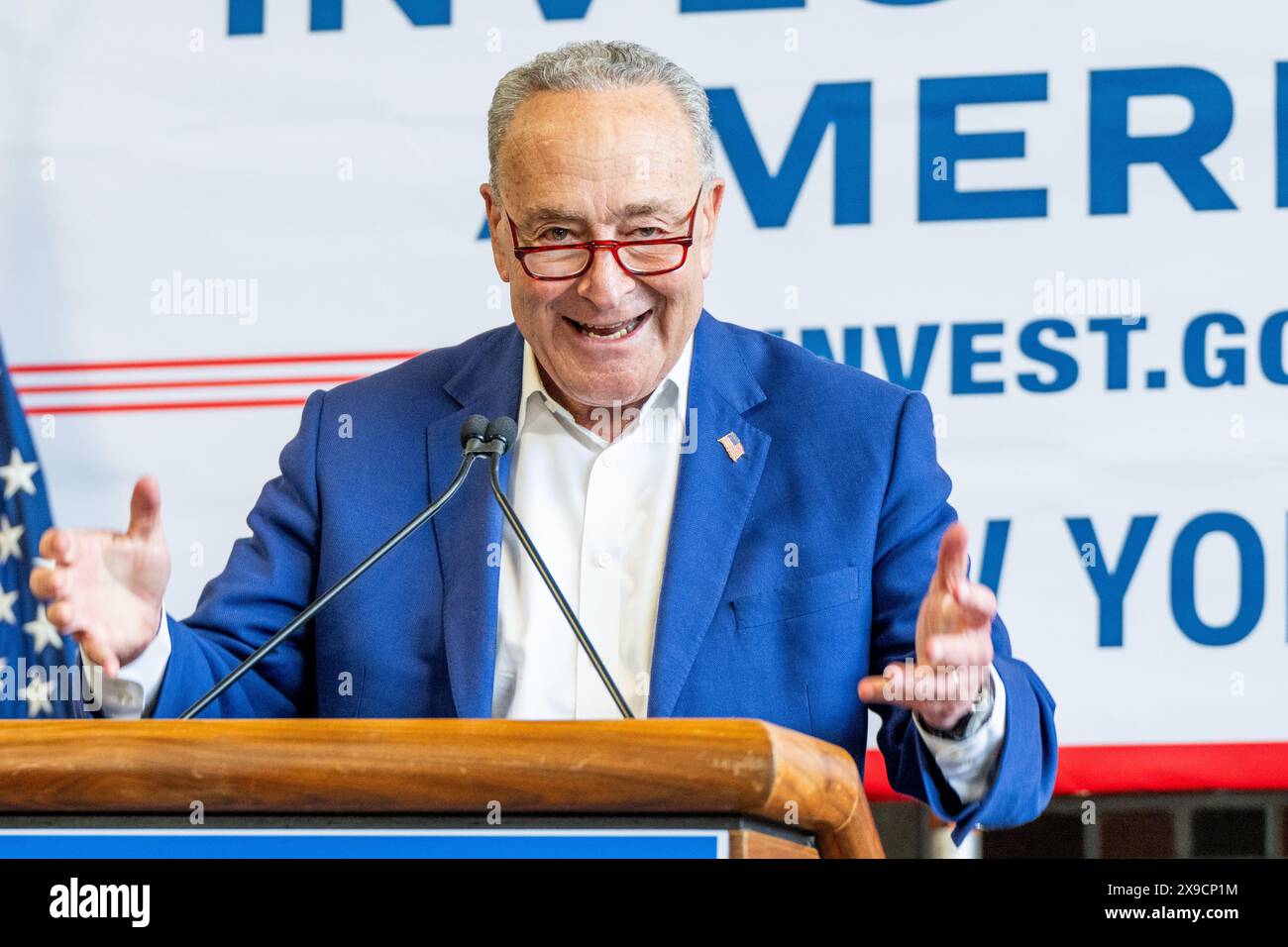 New York, United States. 30th May, 2024. Senate Majority Leader Chuck ...