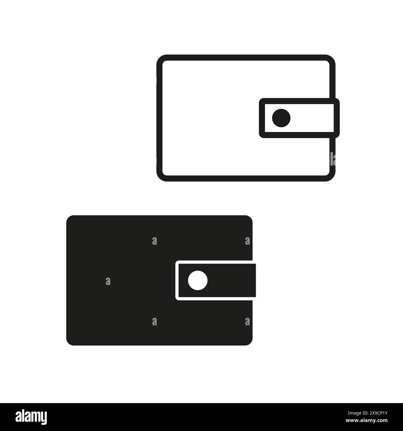 Wallet vector icons. Personal finance symbols. Money pouch outline and ...