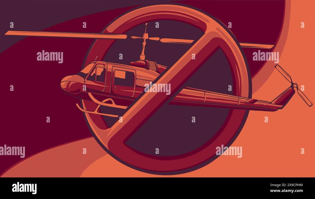 vector illustration of Prohibition sign for all Helicopters Stock ...