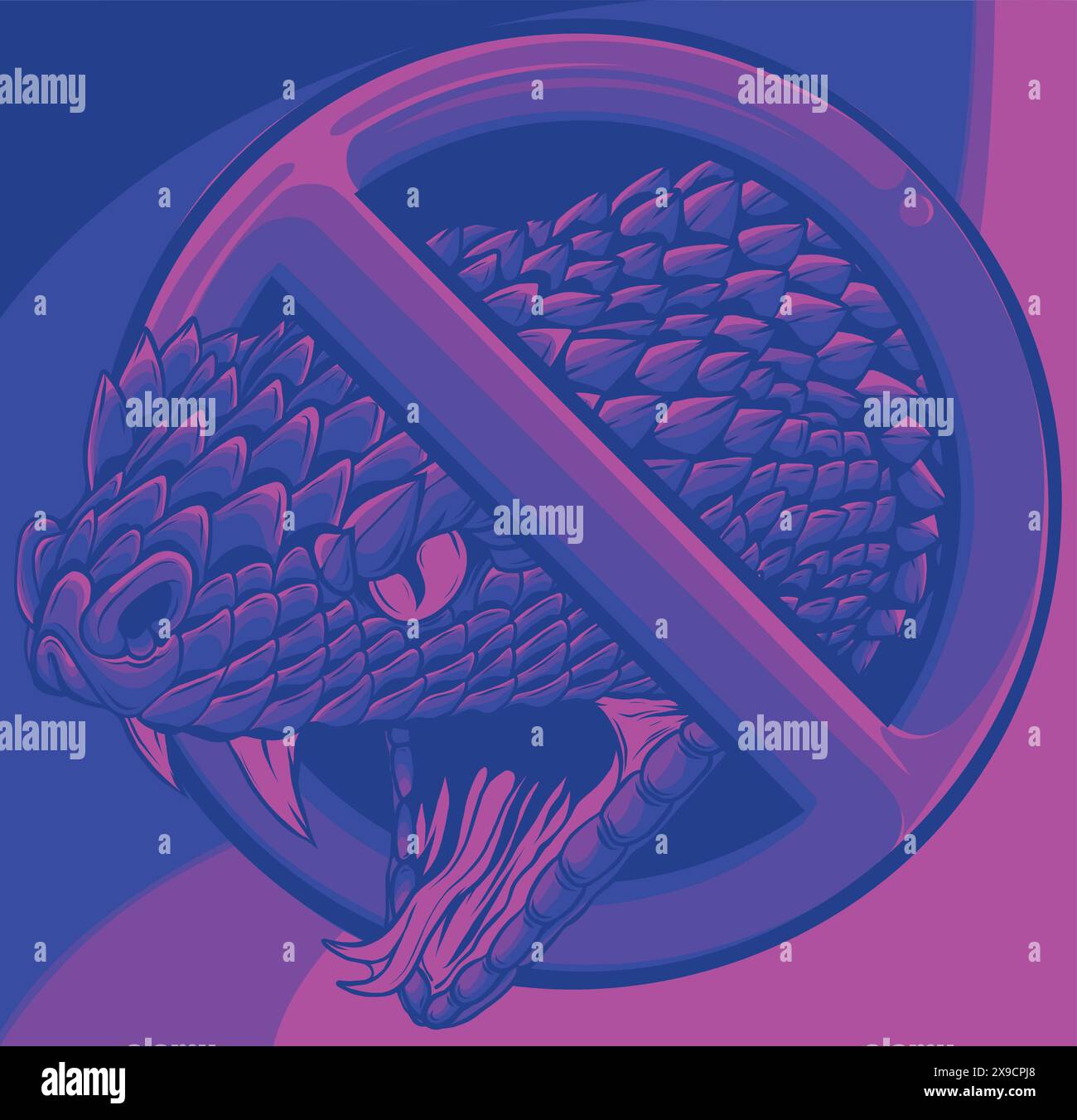 Warning sign no snakes. Prohibition snakes sign isolated on white ...