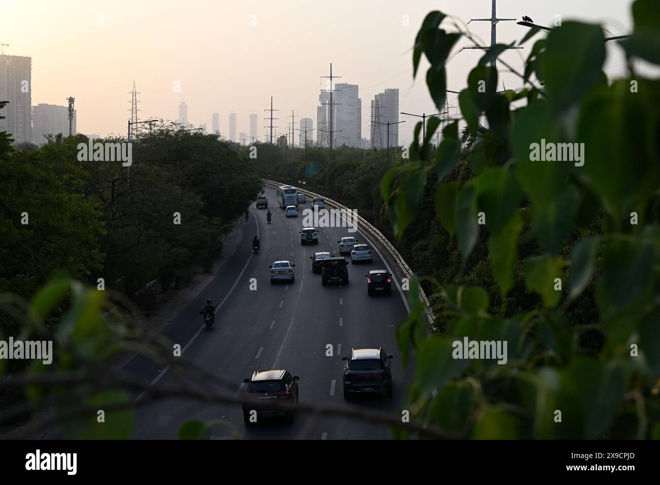 Showcase the six-lane highway stretching into the distance ...
