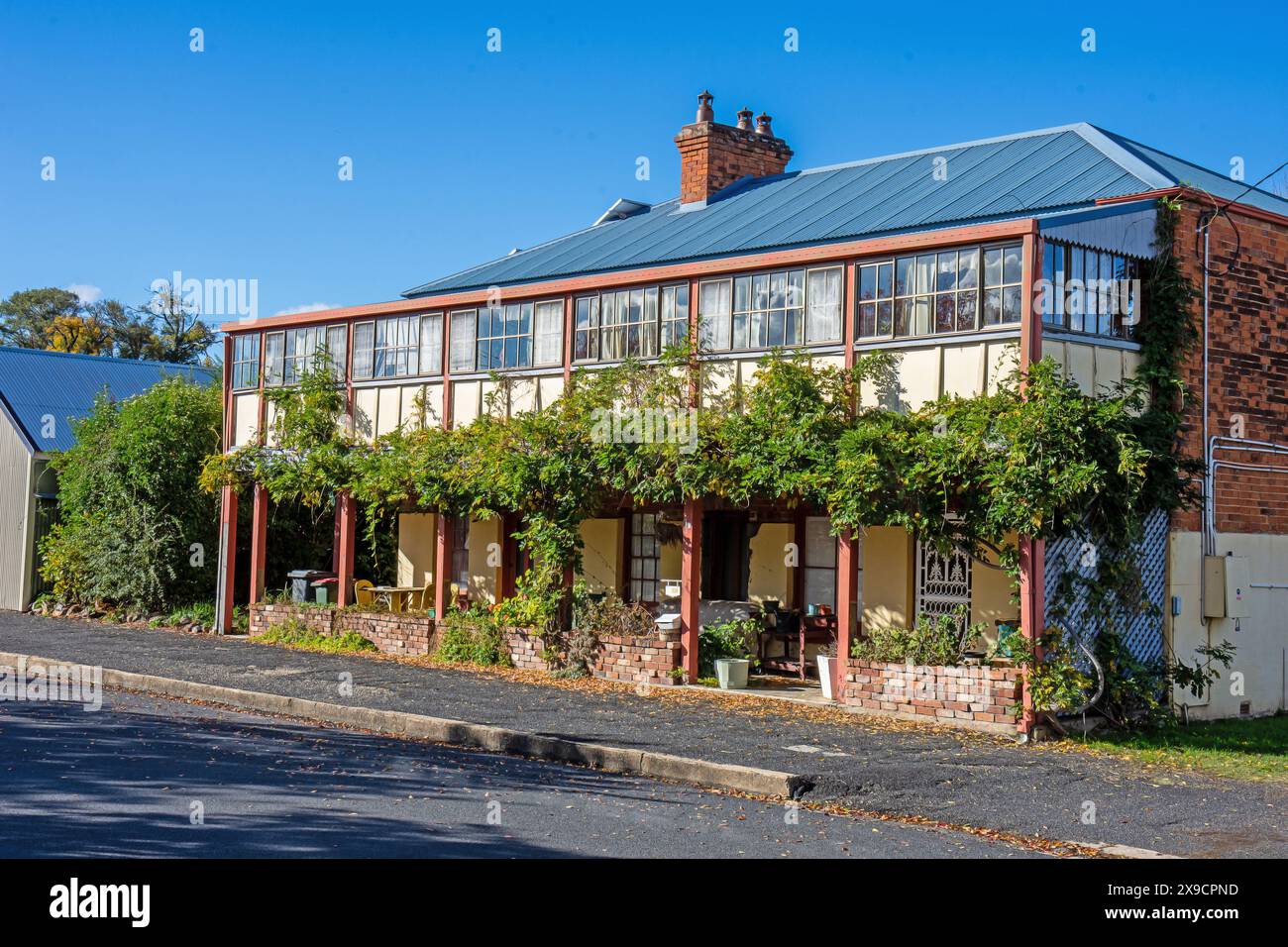 Apartment building facade in rural Bundarra NSW Australia Stock Photo ...