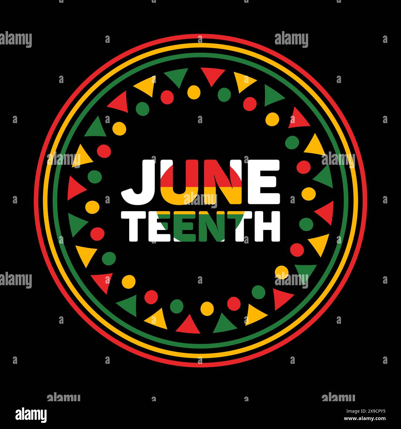 Juneteenth. Freedom Day. Square bright banner. Lettering, ethnic ...