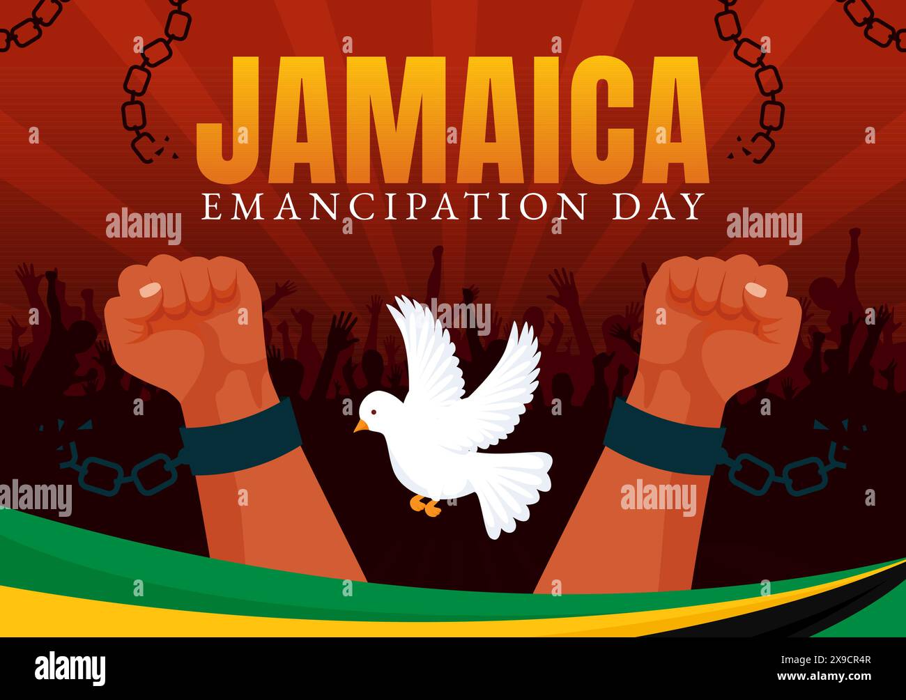 Vector Illustration of Jamaica Emancipation Day on August 1st with a ...