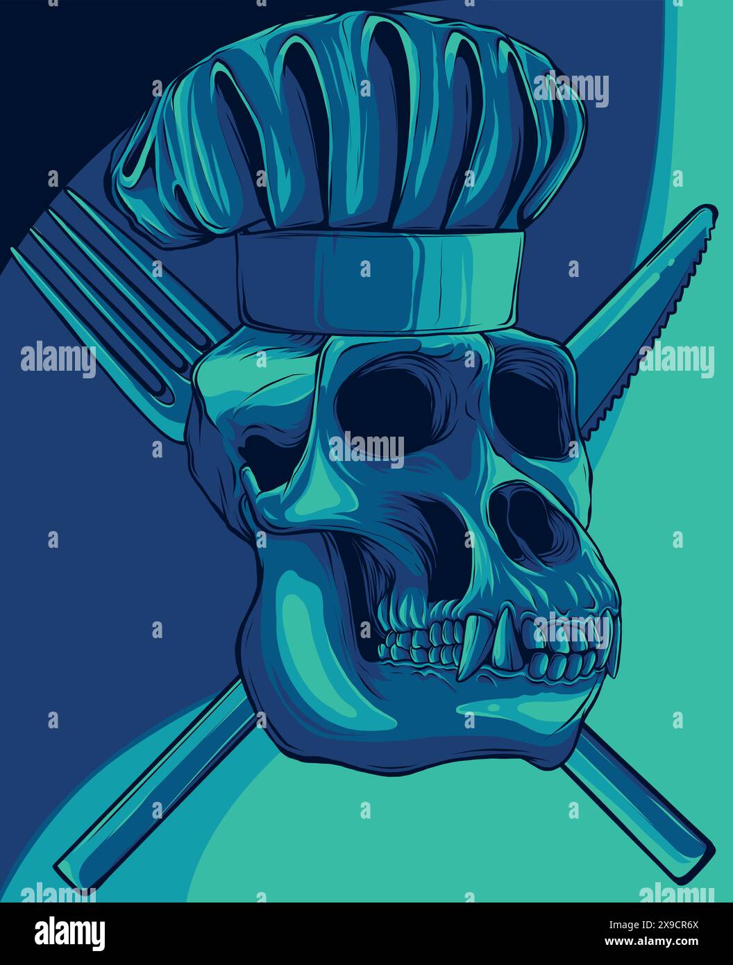 skull Monkey Chef Restaurant Kitchen Cartoon Mascot Stock Vector Image ...