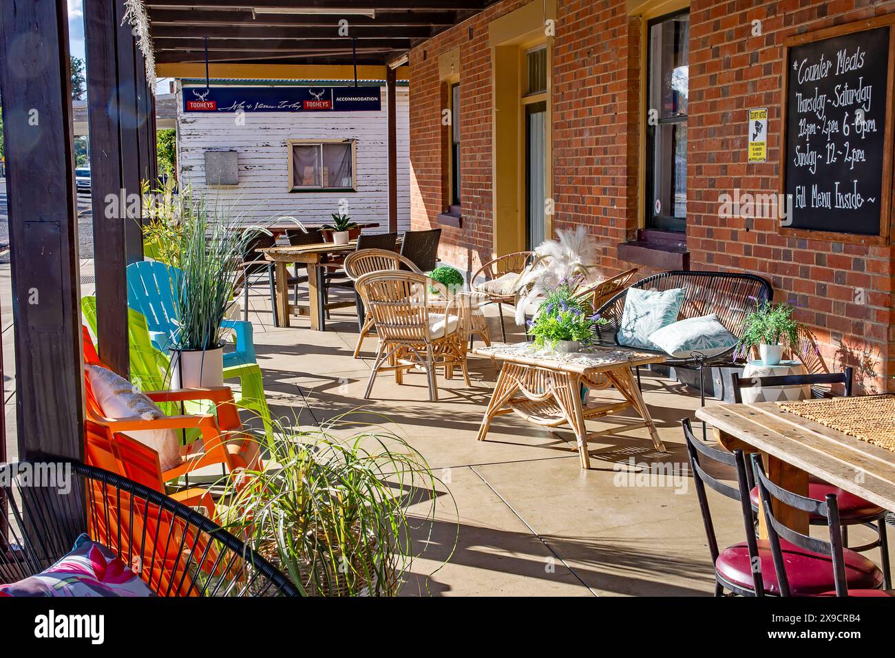 Front porch in afternoon autumn sun Bundarra Commercial Hotel built ...