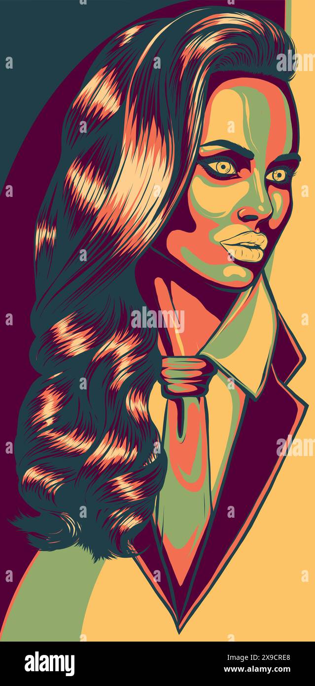 Vector Illustration Of Business Woman With Tattoo Stock Vector Image