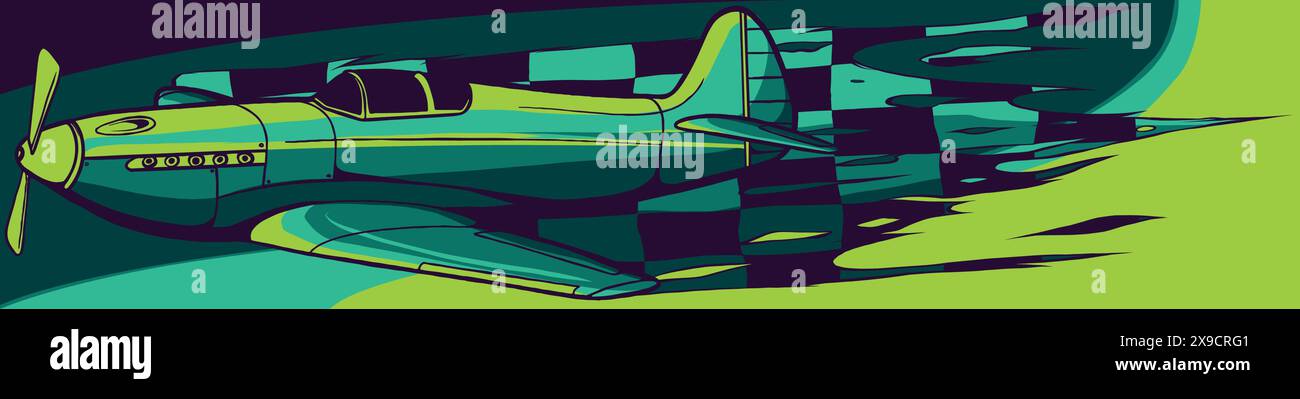 vector illustration of airplane with race flag Stock Vector Image & Art ...