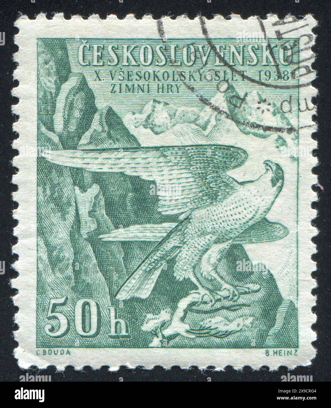 CZECHOSLOVAKIA - CIRCA 1938: stamp printed by Czechoslovakia, shows ...