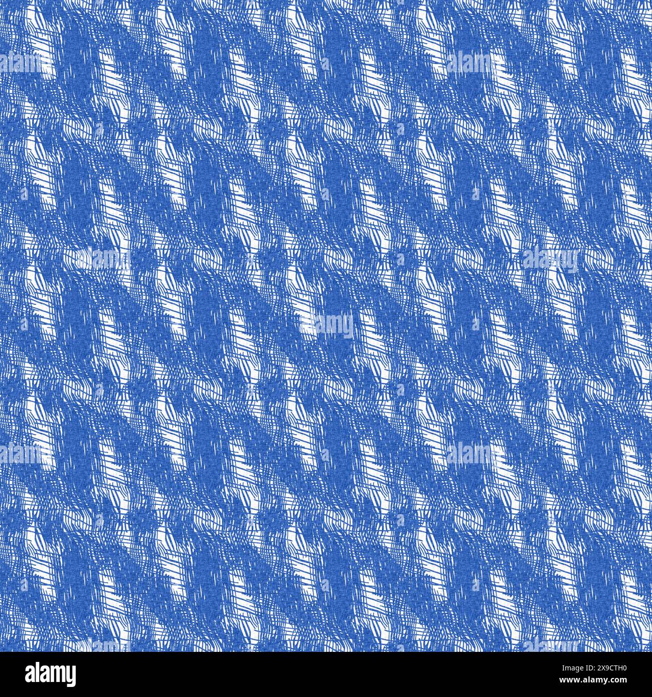 Wavy abstract electric blue weave pattern with broken linear stripe ...