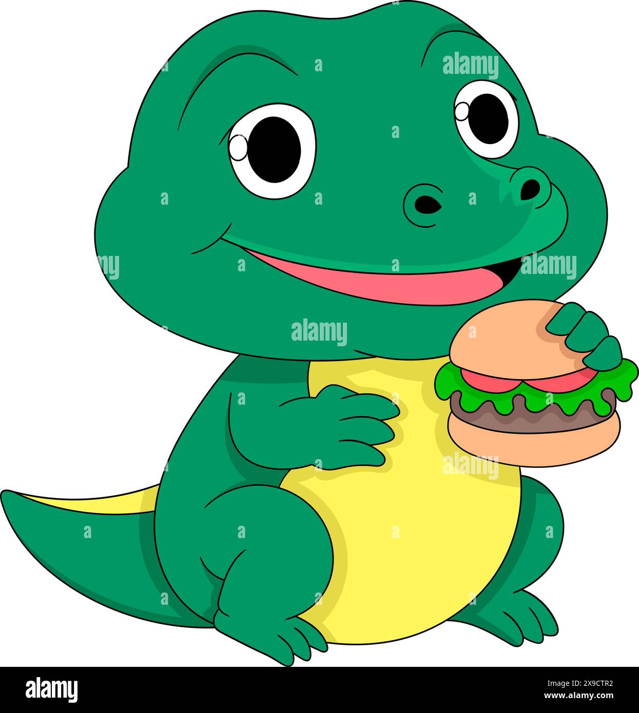 illustration of a cute cartoon animal doodle emblem, a baby crocodile ...