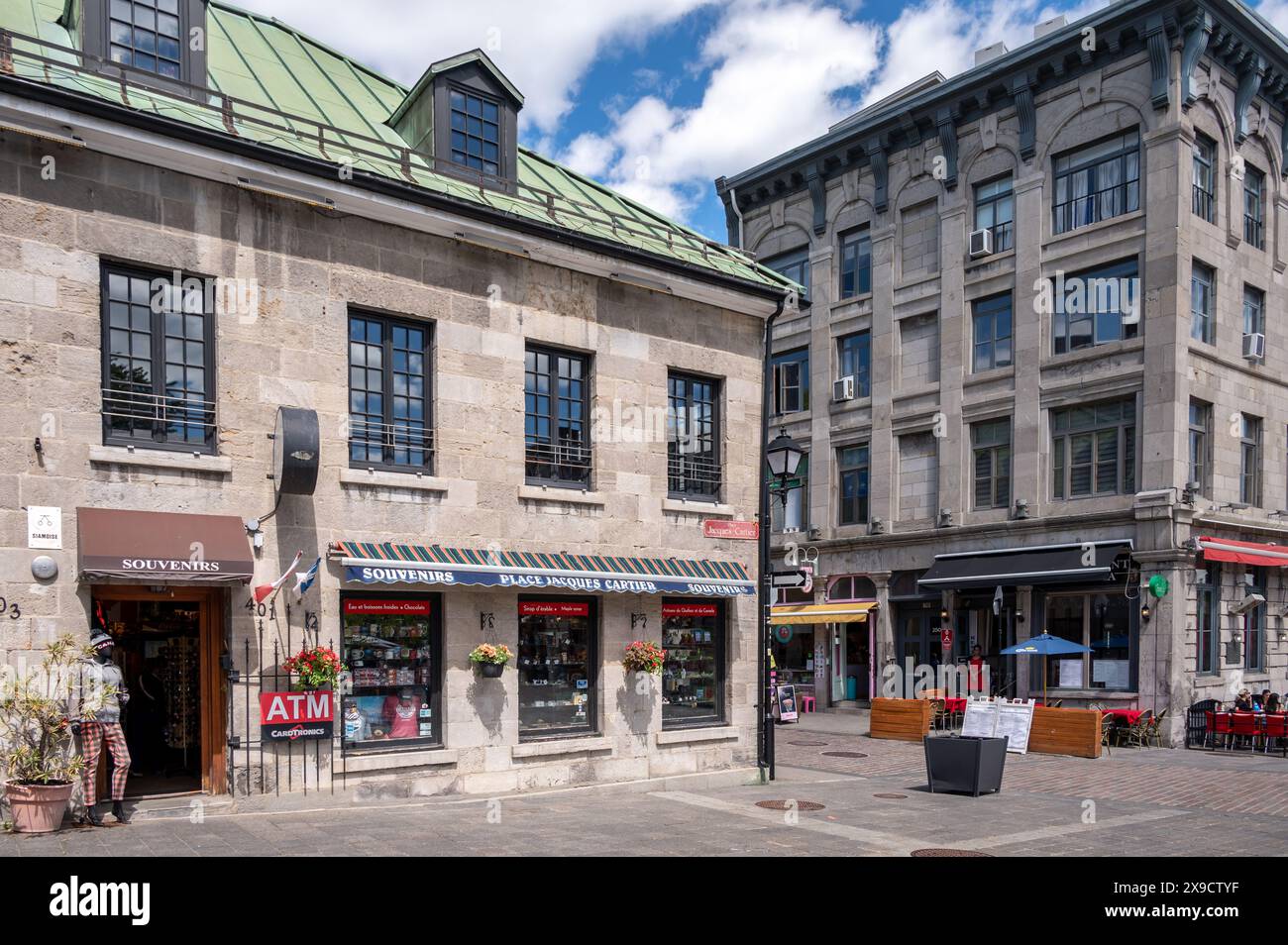 Montreal, Quebec - May 24, 2024: Gift shop on Place Jacques Cartier in ...