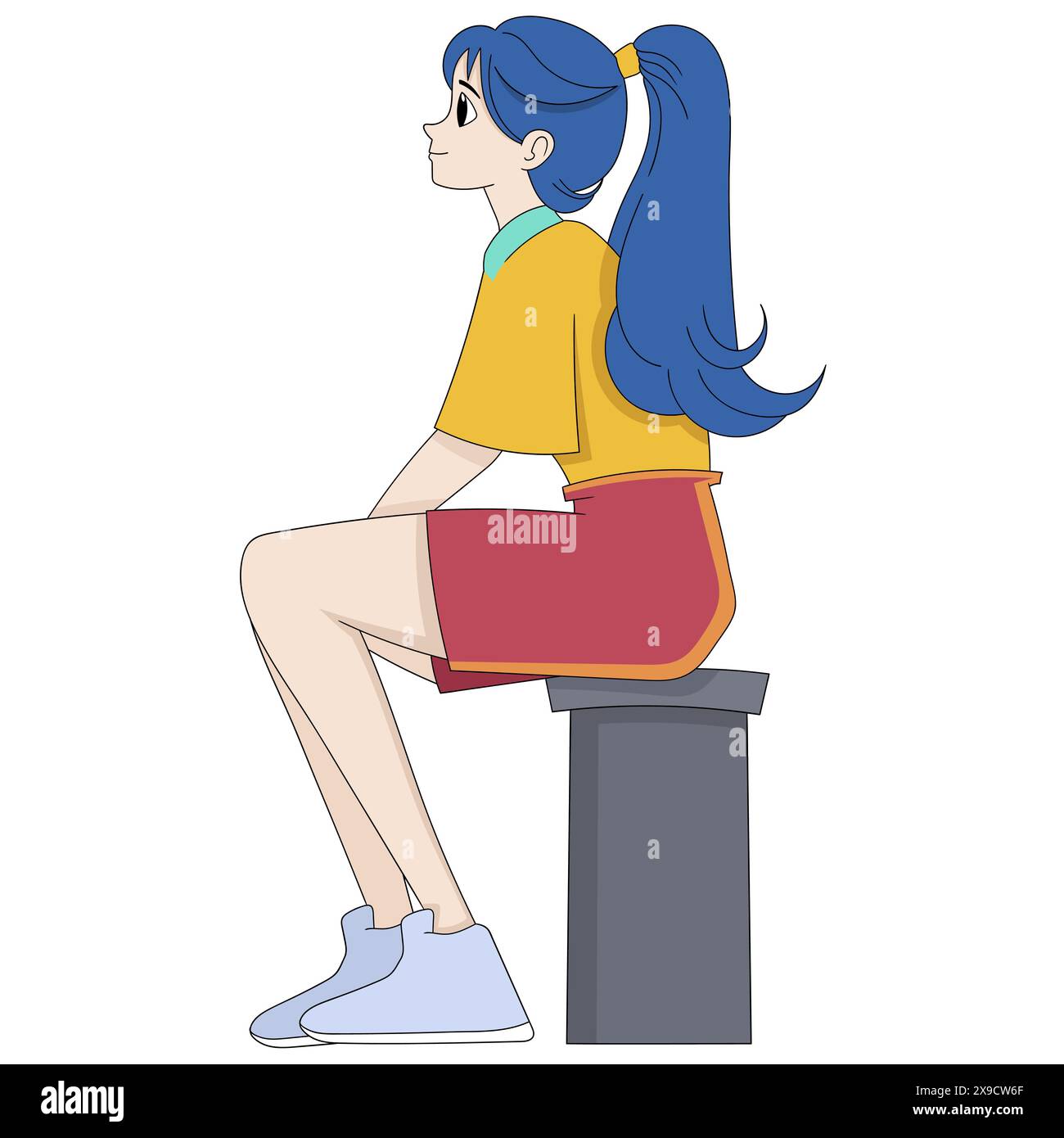 cartoon doodle illustration of people's daily activities, a beautiful ...