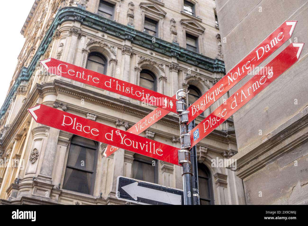 Montreal, Quebec - May 23, 2024: Tourist oriented street signs in Old ...