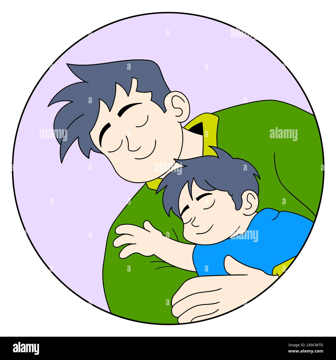 father's day commemorative cartoon doodle illustration, father and son ...