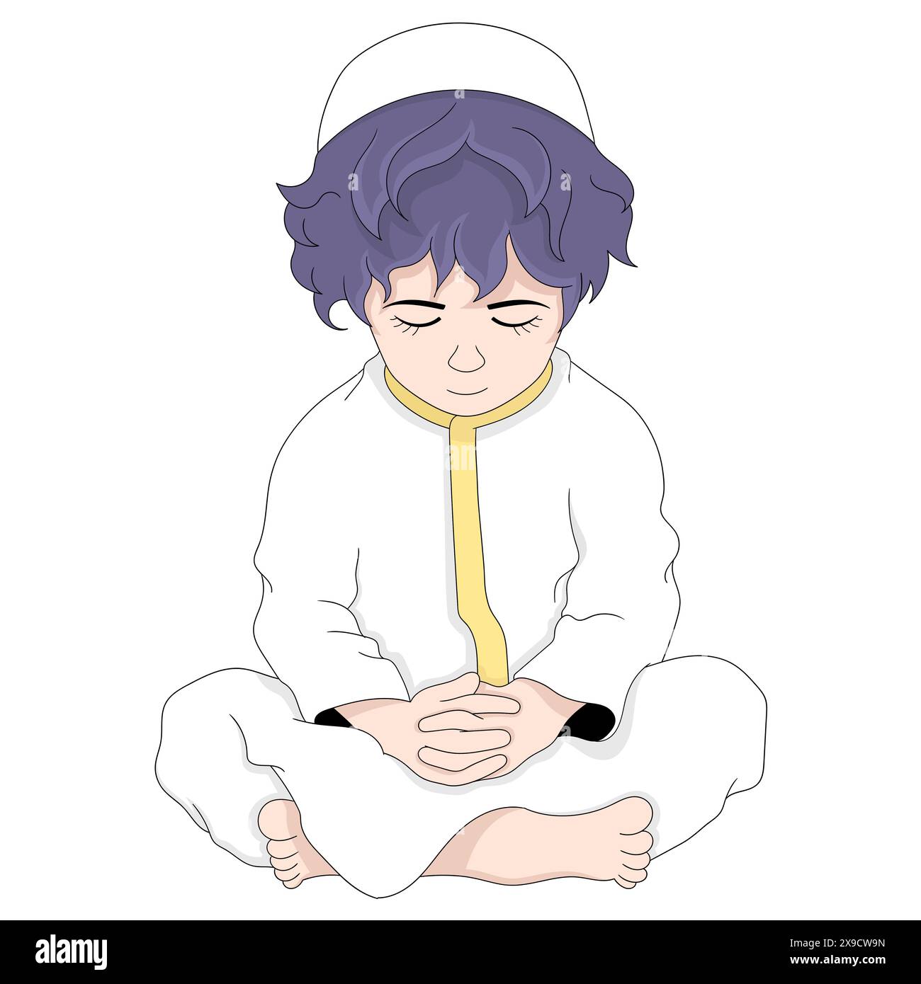 Boy Praying To God Drawing