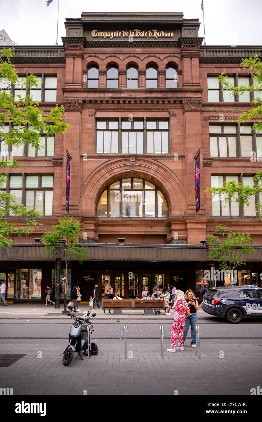 Montreal, Quebec - May 25, 2024: Hudsons Bay department store on St ...