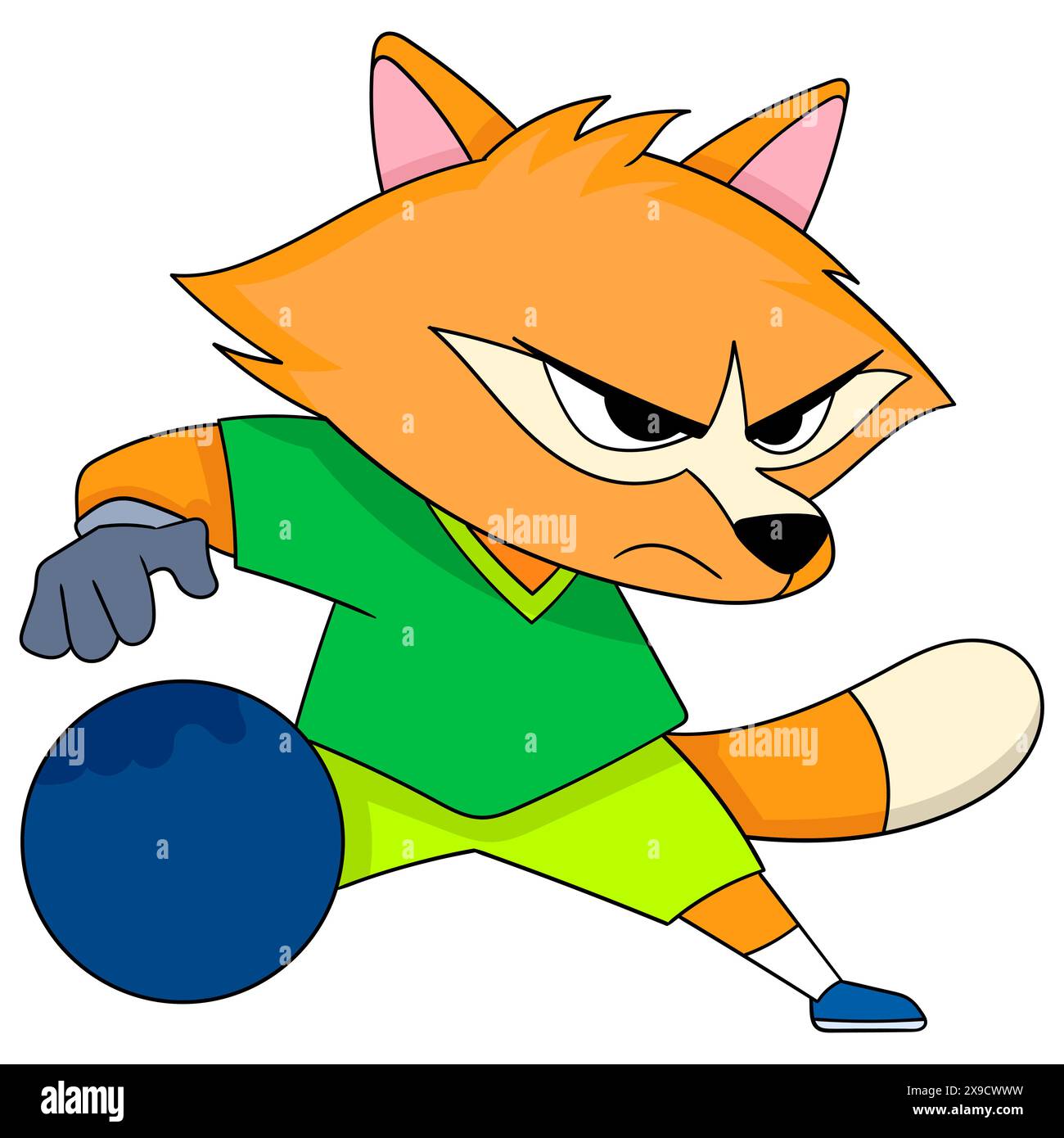 cartoon doodle illustration cute animal, Weasel is seriously playing ...