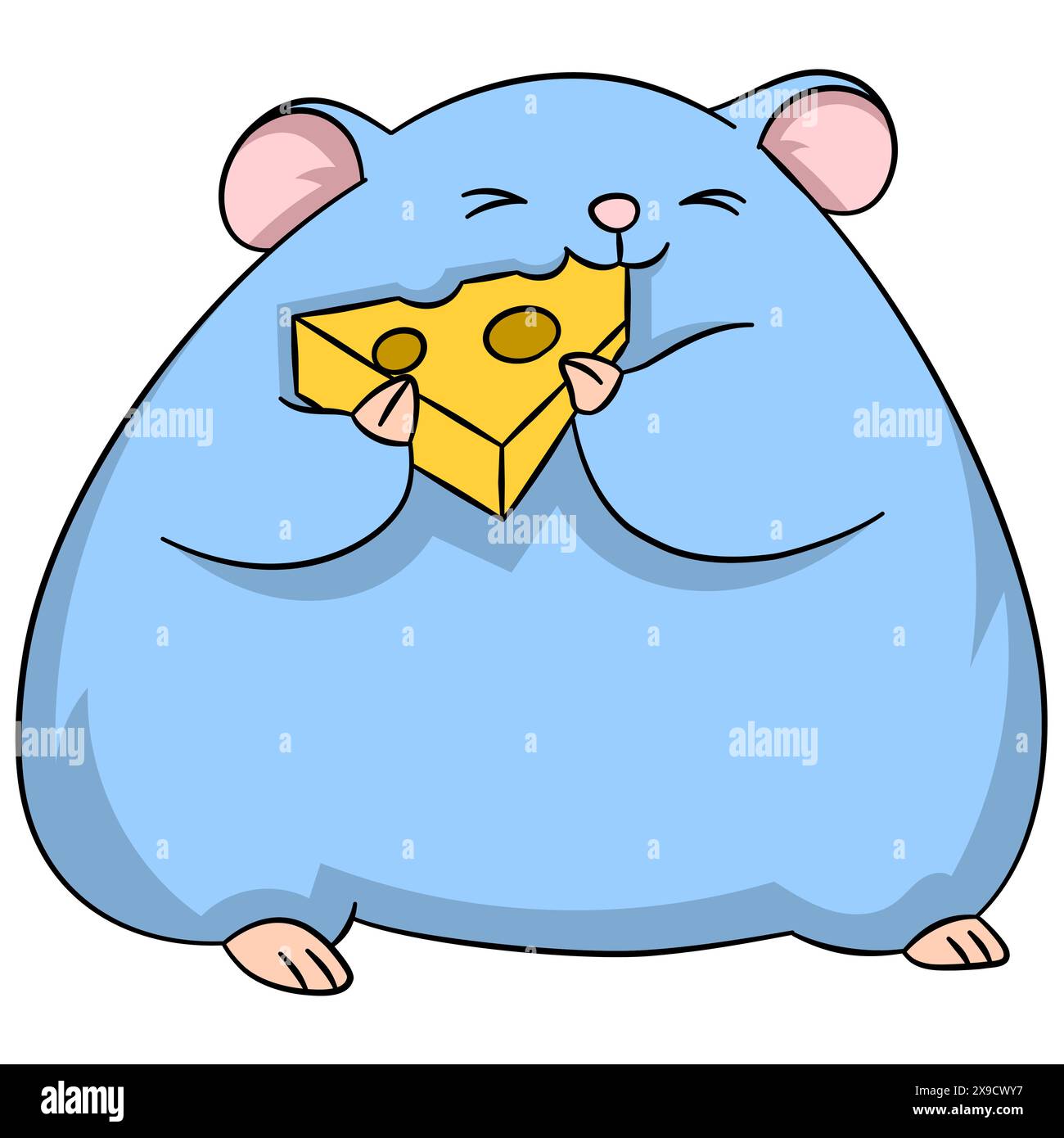 illustration of a cartoon doodle drawing of cute animal characters, Fat ...