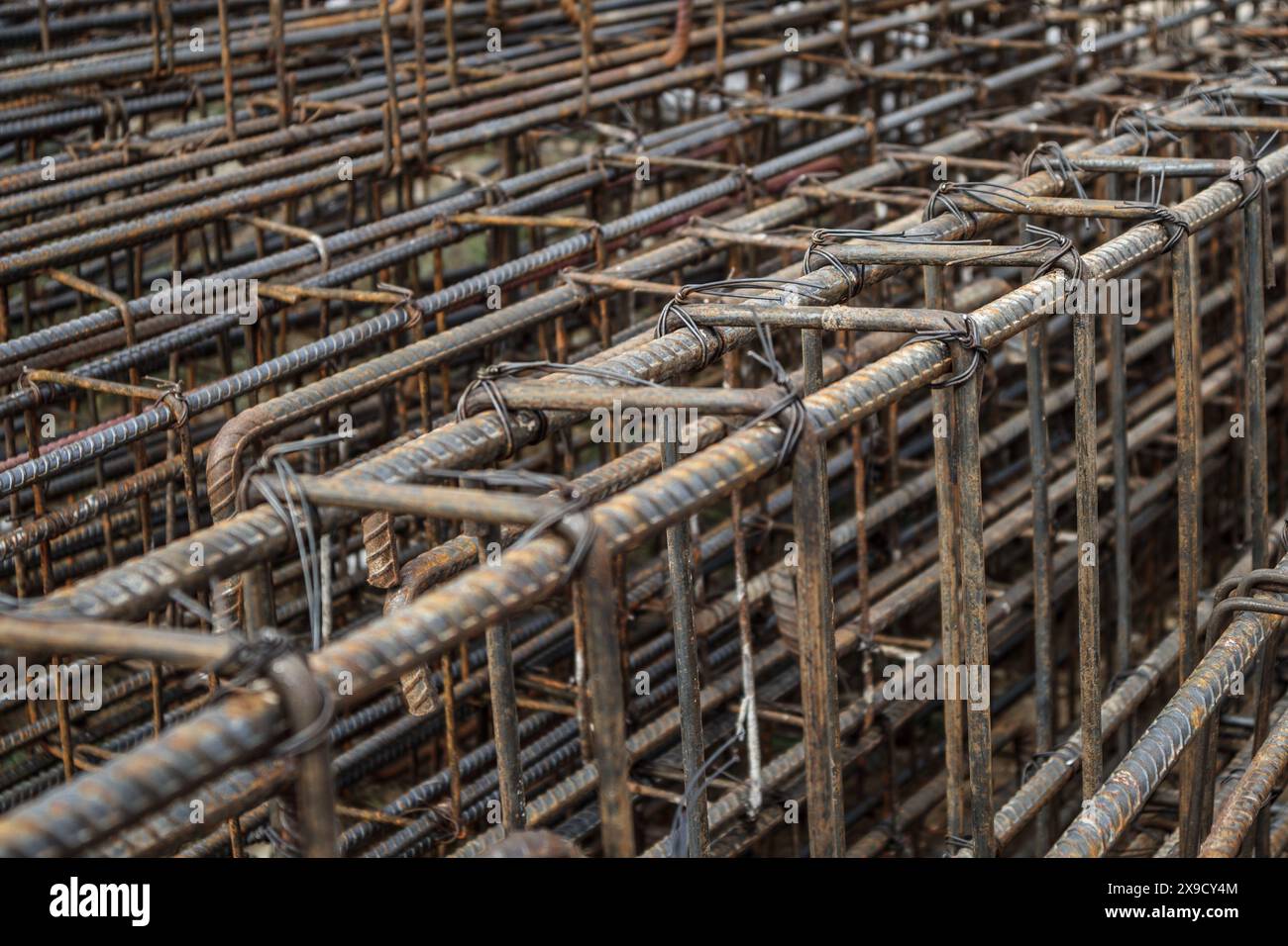 steel rebar for reinforced concrete at building construction site Stock ...