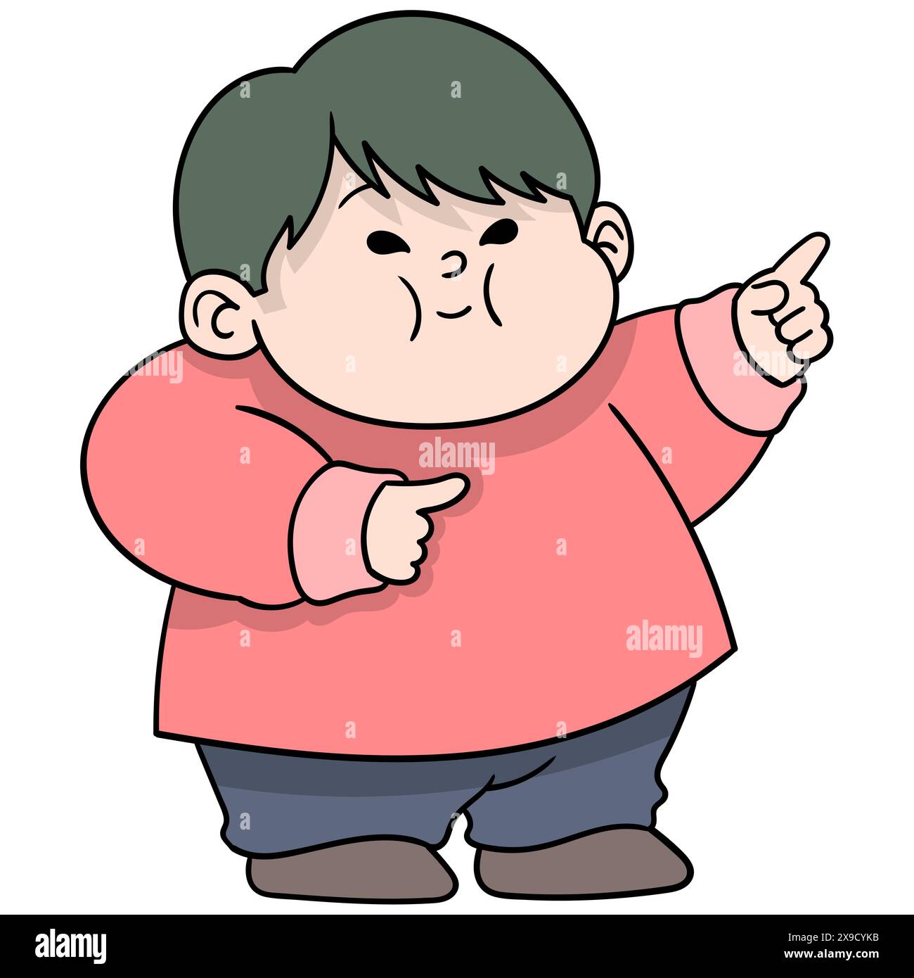 cartoon doodle of children doing activities, fat baby boy having ...