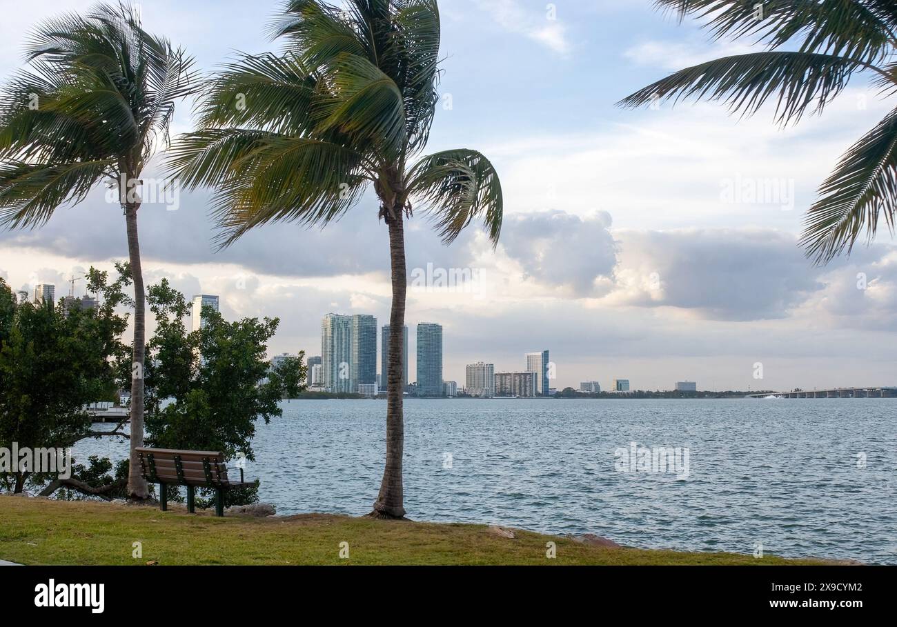 Cloudy spring day in Miami Brickell, Florida Stock Photo - Alamy
