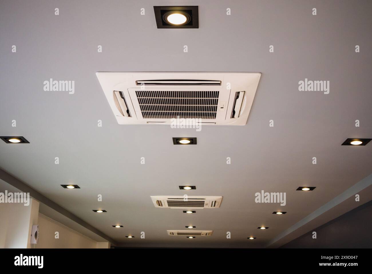 Modern ceiling mounted cassette type air conditioning system Stock ...