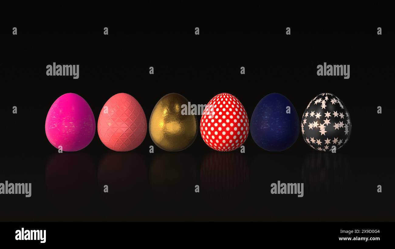 The Easter Sunday theme of colored eggs Stock Photo - Alamy
