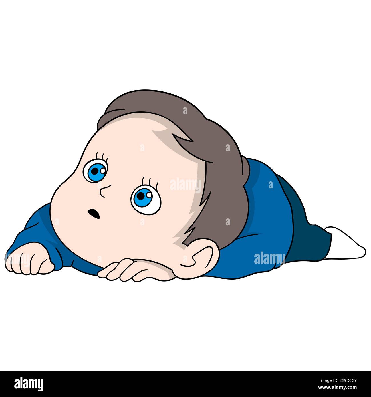 Cartoon boy lying on floor hi-res stock photography and images - Alamy