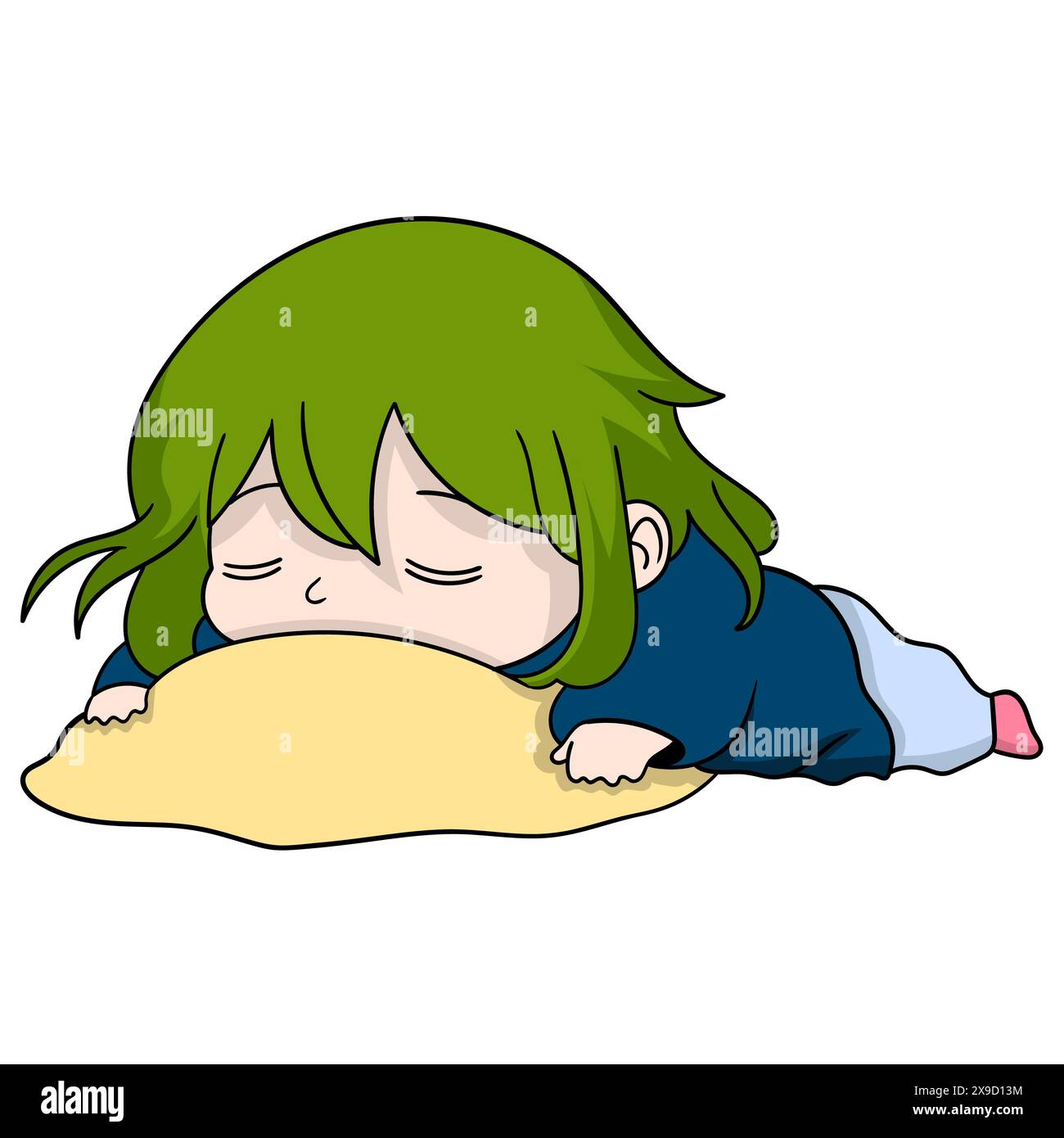 Girl lying on stomach Stock Vector Images - Alamy