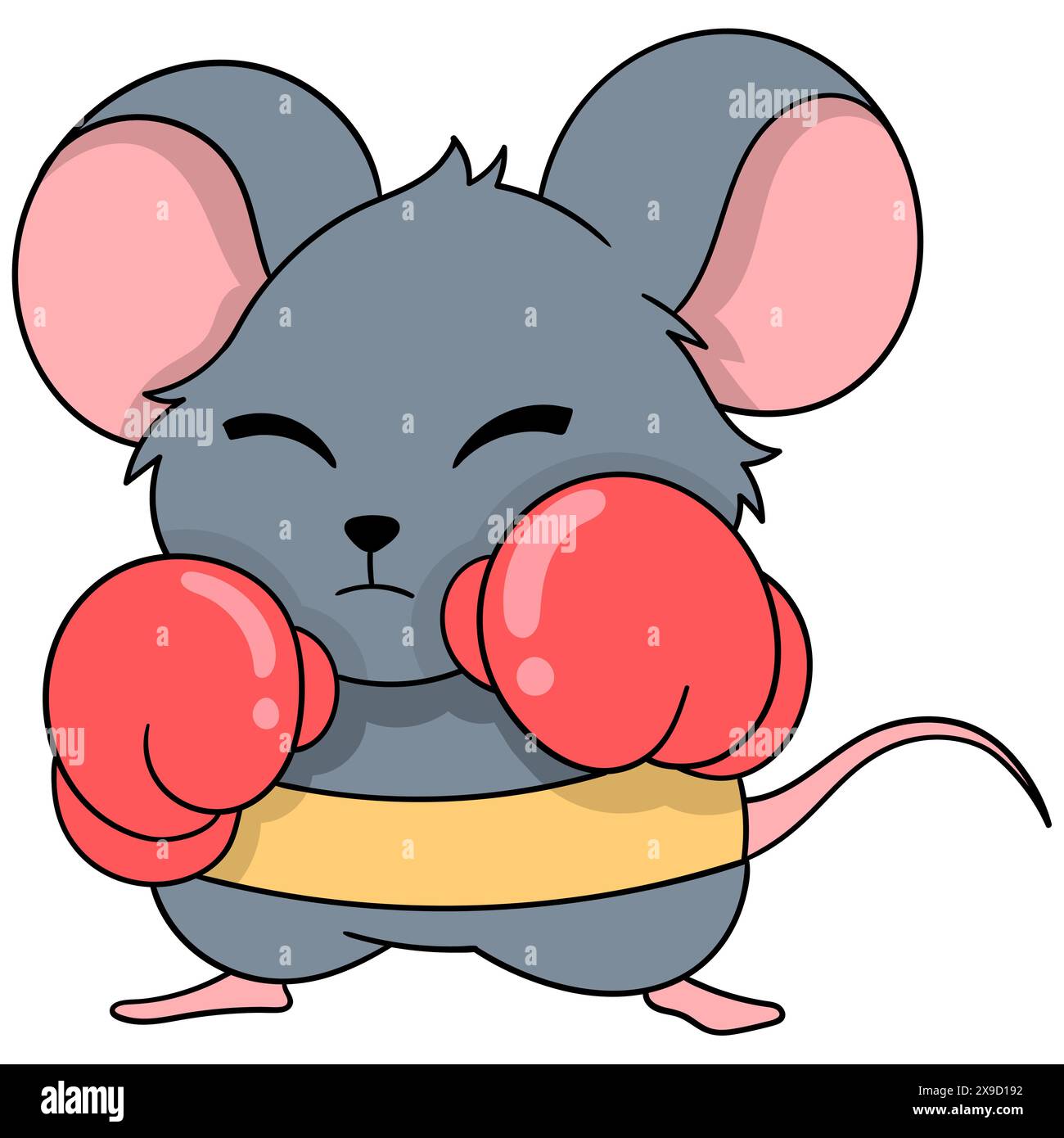 cartoon doodle of animals doing activities, fat rat is practicing ...